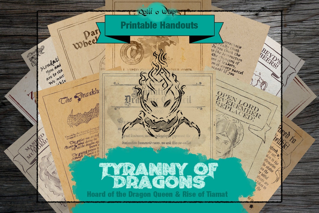 Tyranny of Dragons Handouts | Fantasy Roleplaying Game Props and Gifts ...