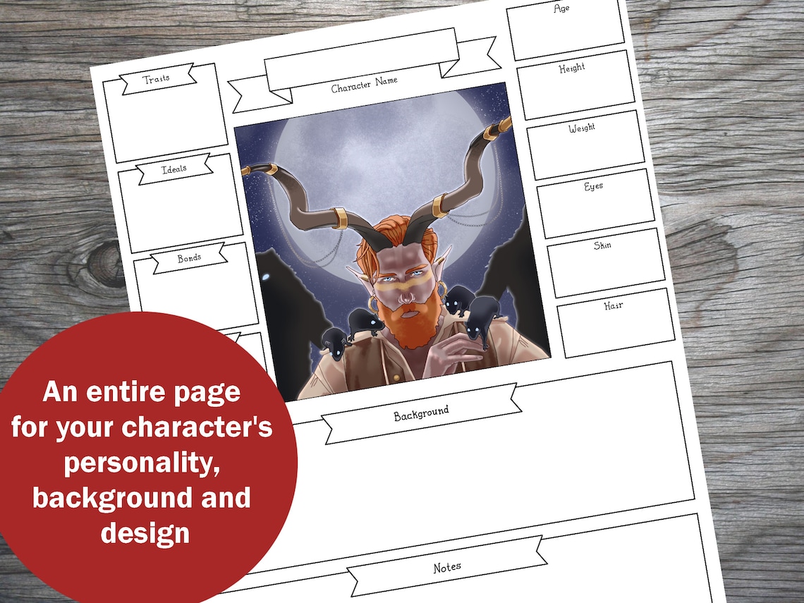 Dnd Character Sheet: 5e TTRPG | Beginner Friendly Digital Dnd Gifts ...