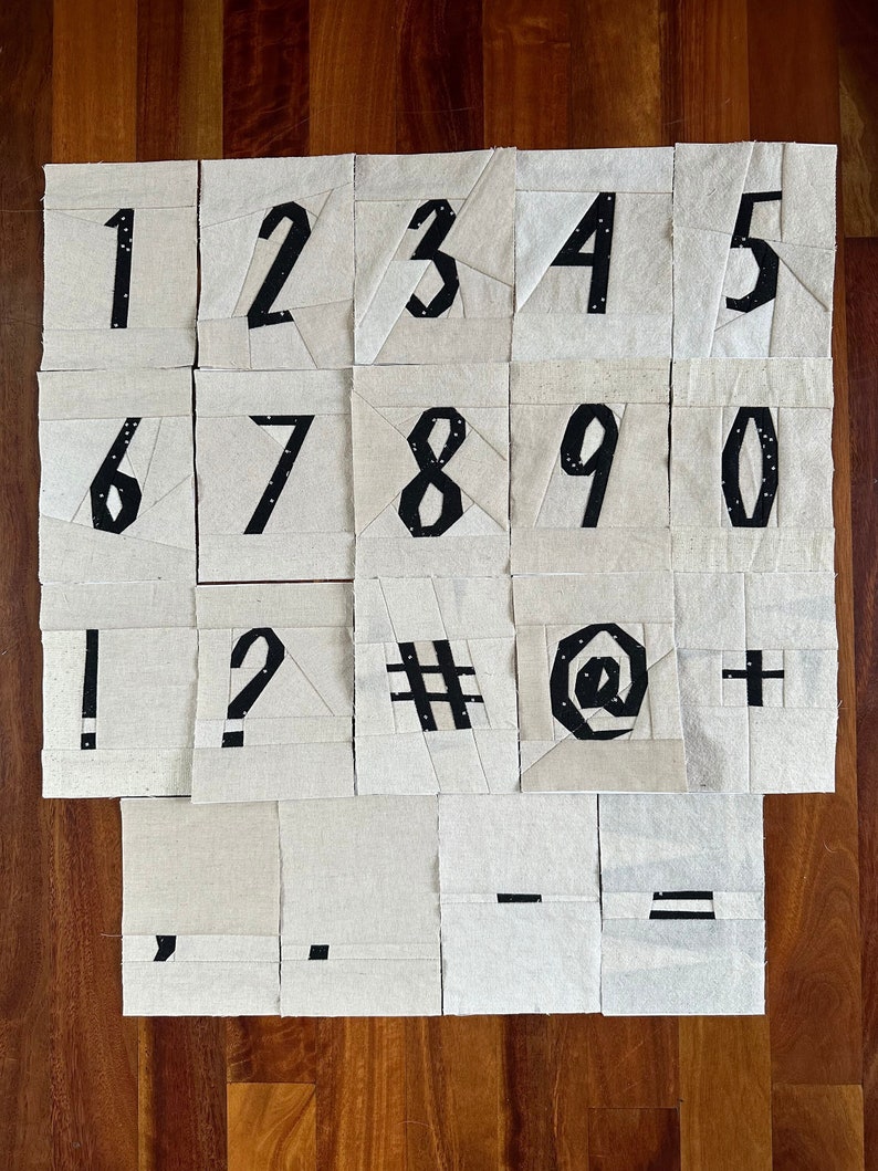 Scrappy Numbers and Symbols Foundation Paper Piecing Pattern / Scrappy ...