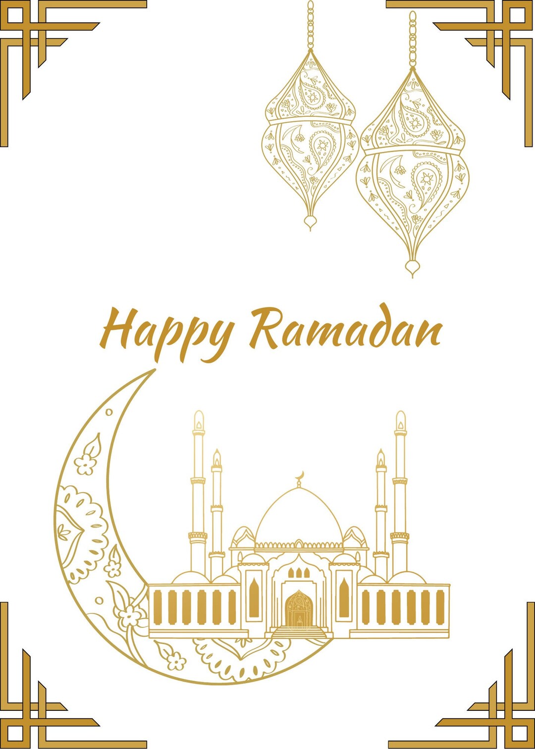 Happy Ramadan Card- Instant Download - Printable Card - Digital ...