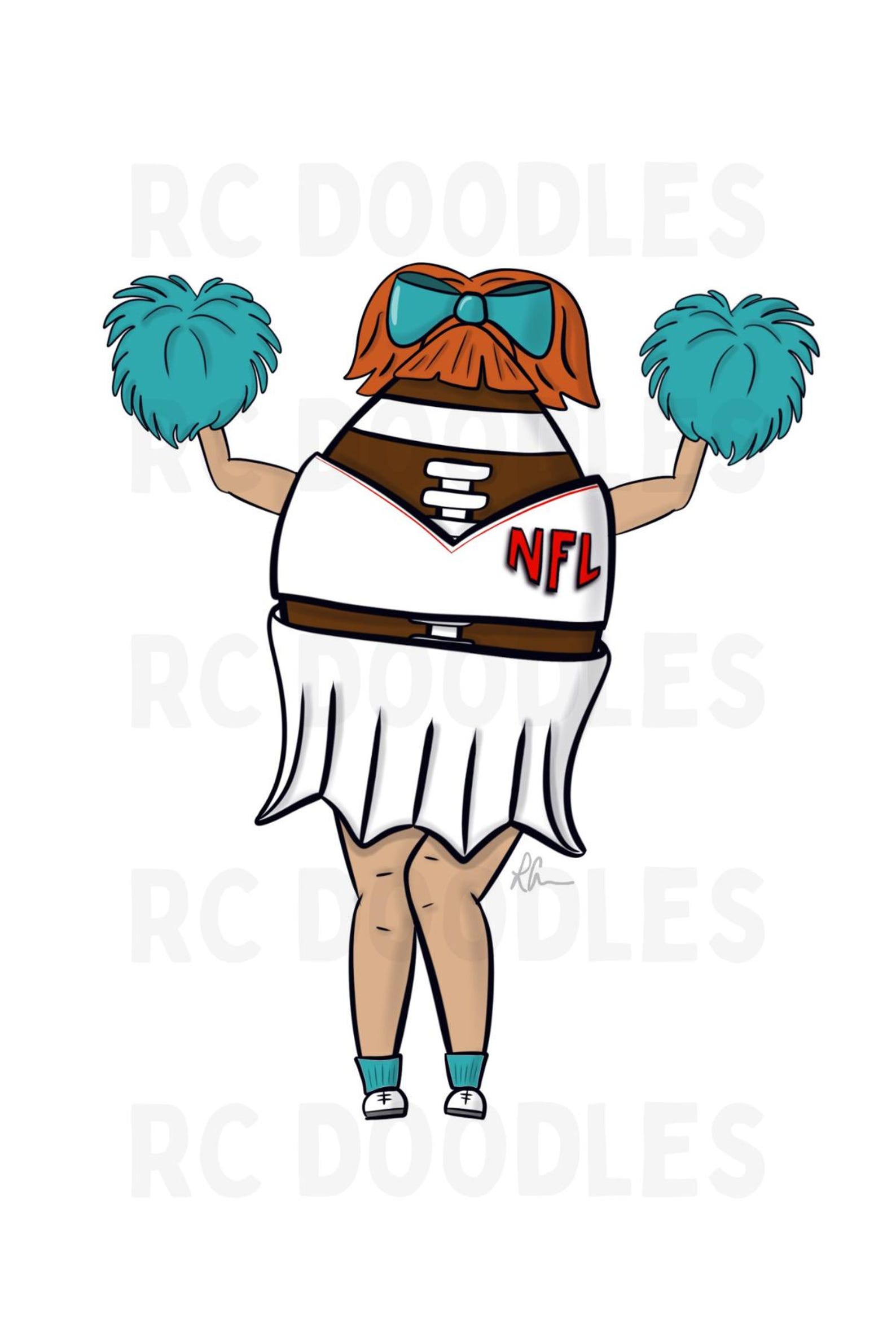 Cheerleader | Cheer Art | Sports | Team Mascot | Football Print ...