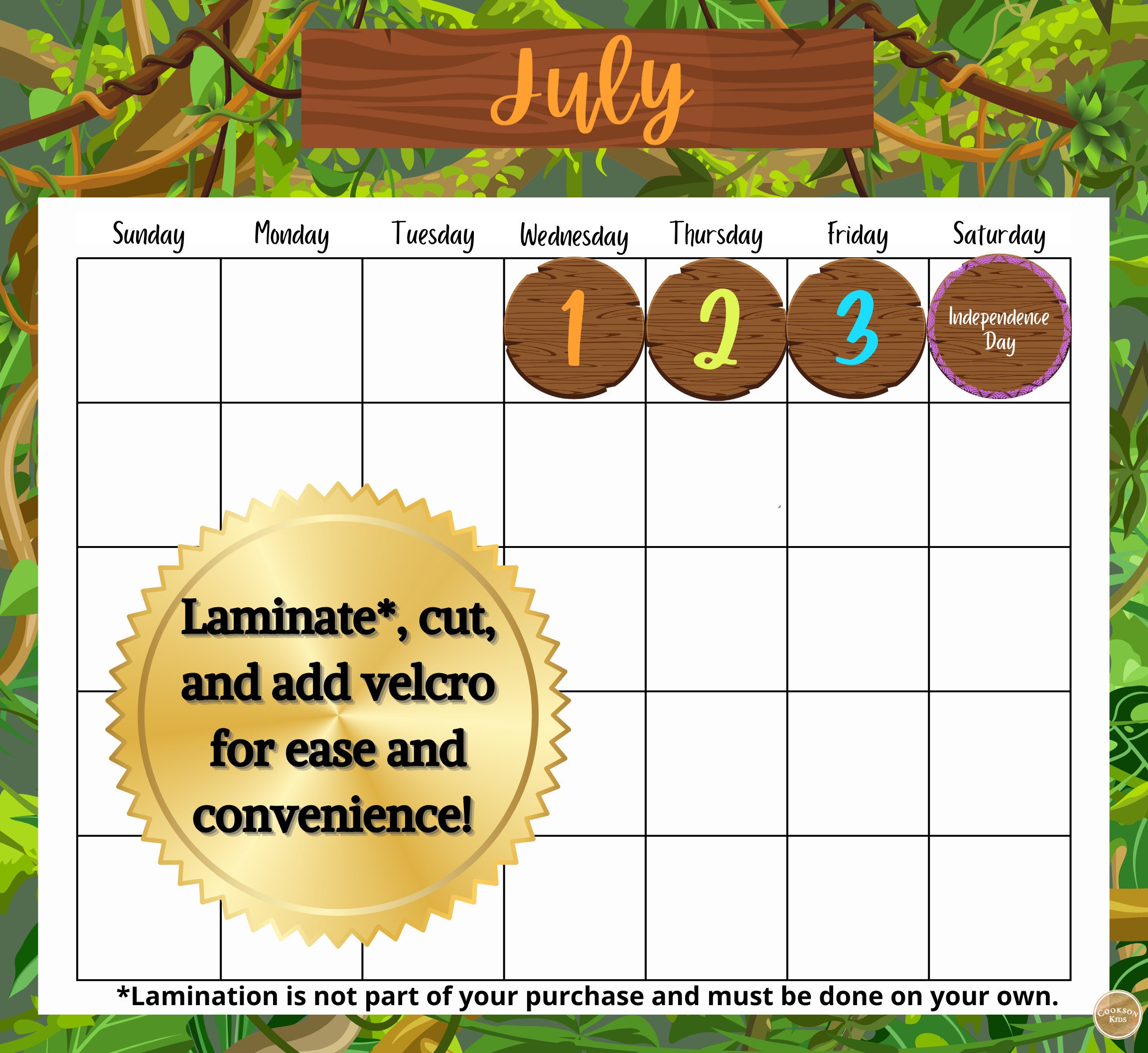 Jungle Themed Classroom Calendar Elementary Calendar Whiteboard Calendar Digital Download ...