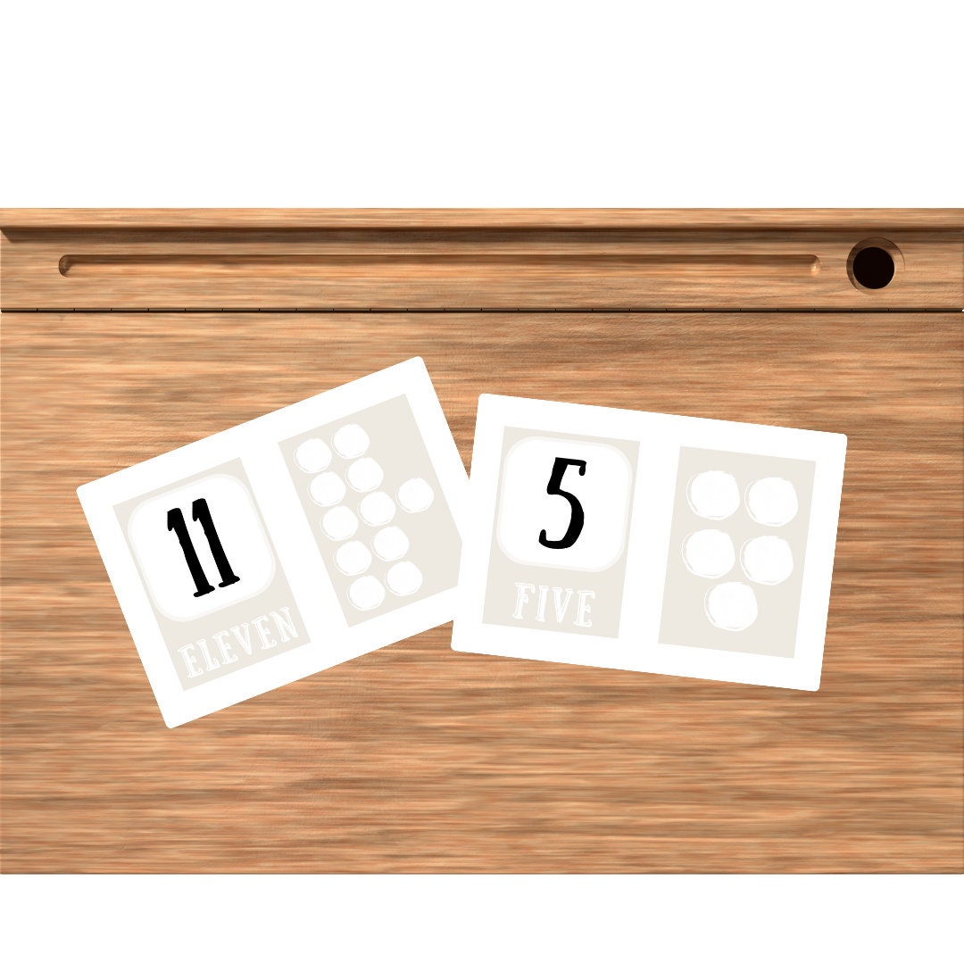 Neutral Number Flashcards Digital Download Digital - Etsy