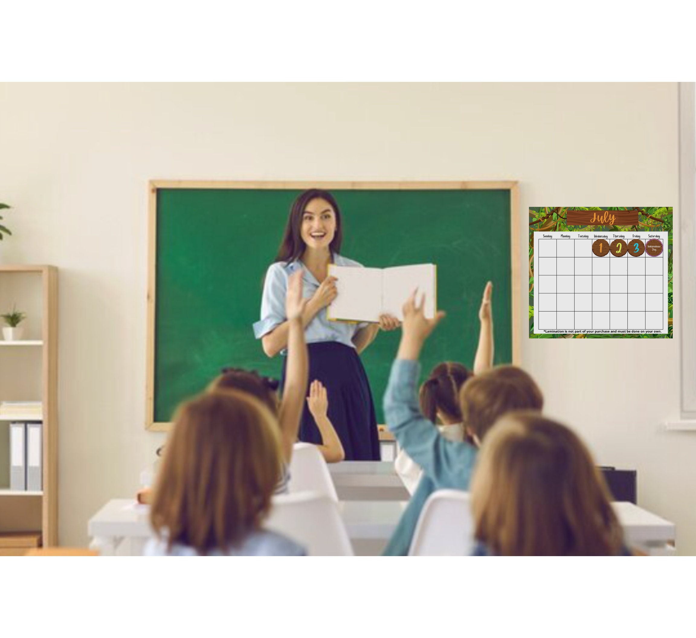 Jungle Themed Classroom Calendar Elementary Calendar Whiteboard ...