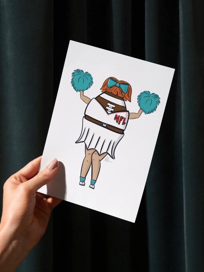 Cheerleader | Cheer Art | Sports | Team Mascot | Football Print ...
