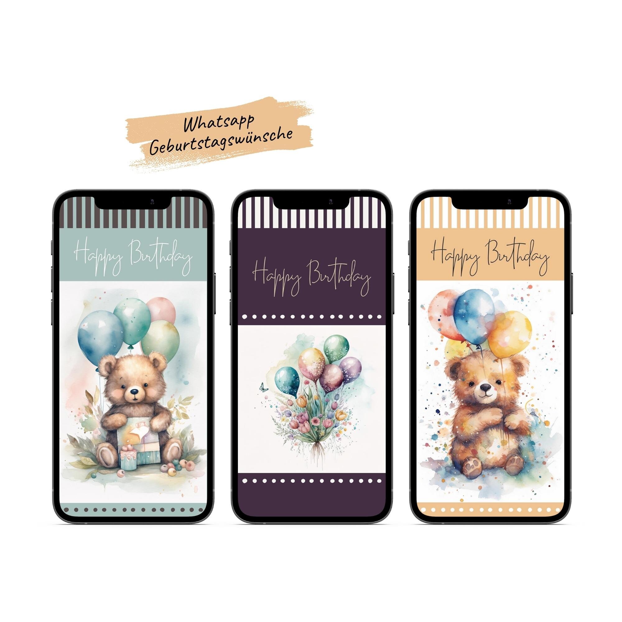 Digital Birthday Card Bear Greeting Card Birthday With - Etsy