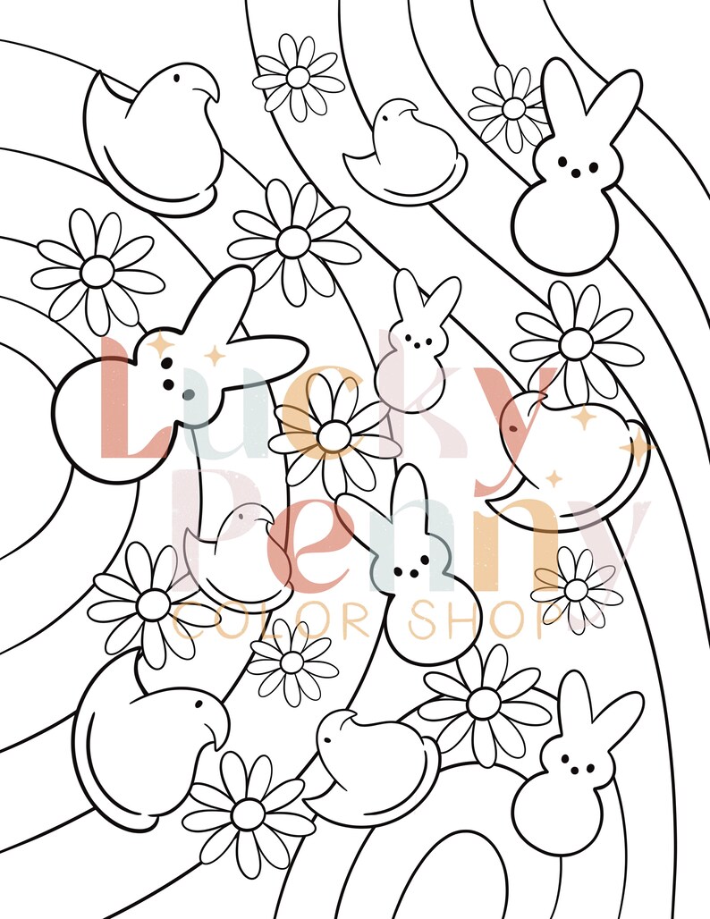 Peeps Easter Coloring Pages - Etsy