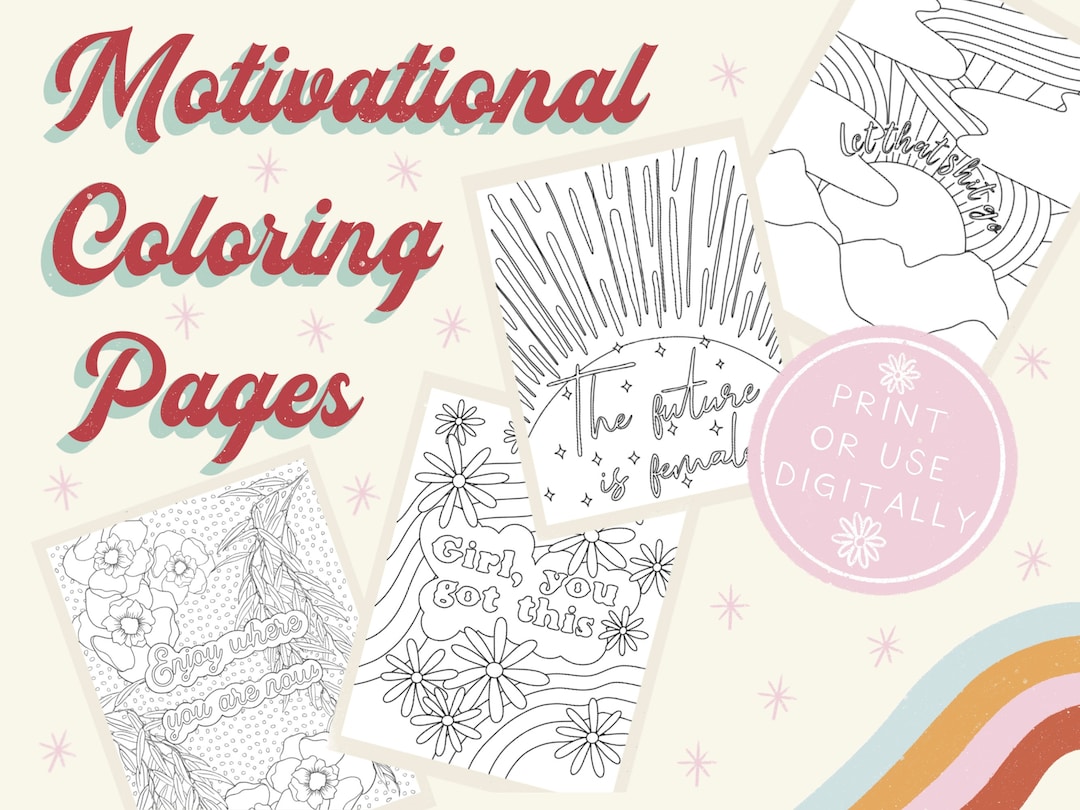 Motivational Coloring Pages - Etsy