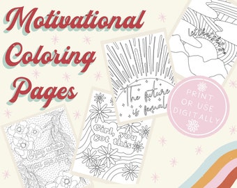 Motivational Coloring Pages Affirmation Self-care Self-love - Etsy