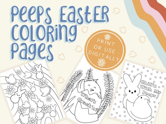 Peeps Easter Coloring Pages | Etsy