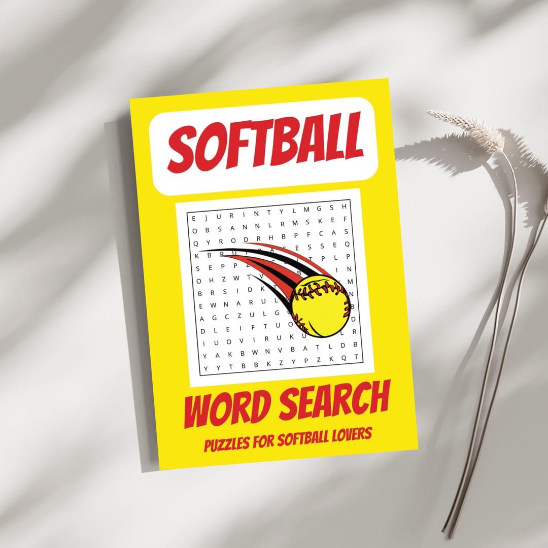 Softball Word Search Puzzle Book | Fun Brain Game for Kids & Adults ...