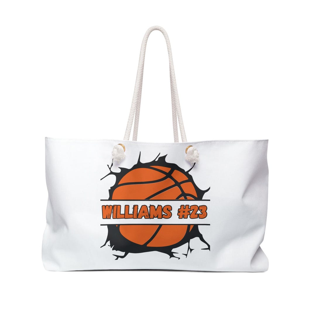 Basketball Weekender Bag, Personalized Sporty Gym Tote for Basketball ...