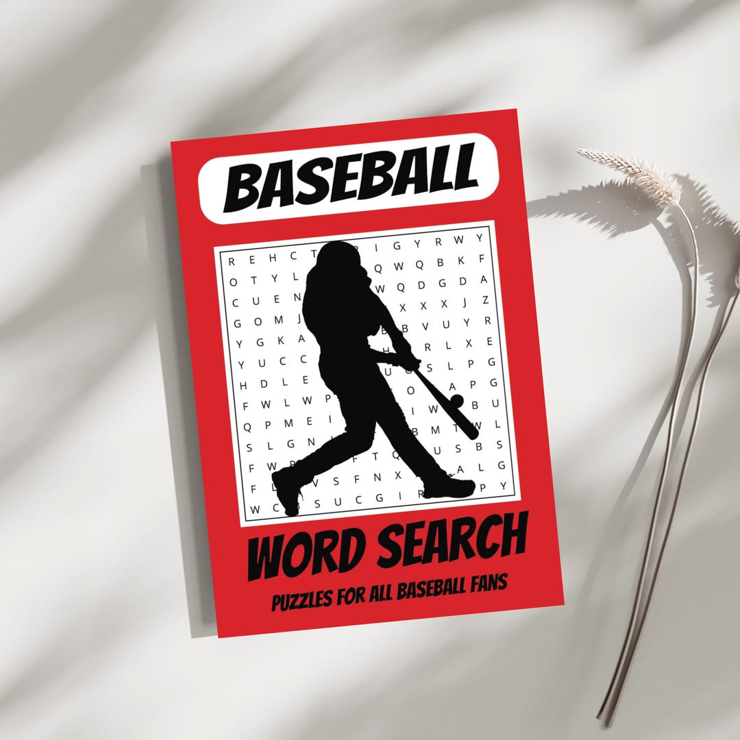 Baseball Word Search Book for Kids & Adults | Fun Brain Game Puzzle ...