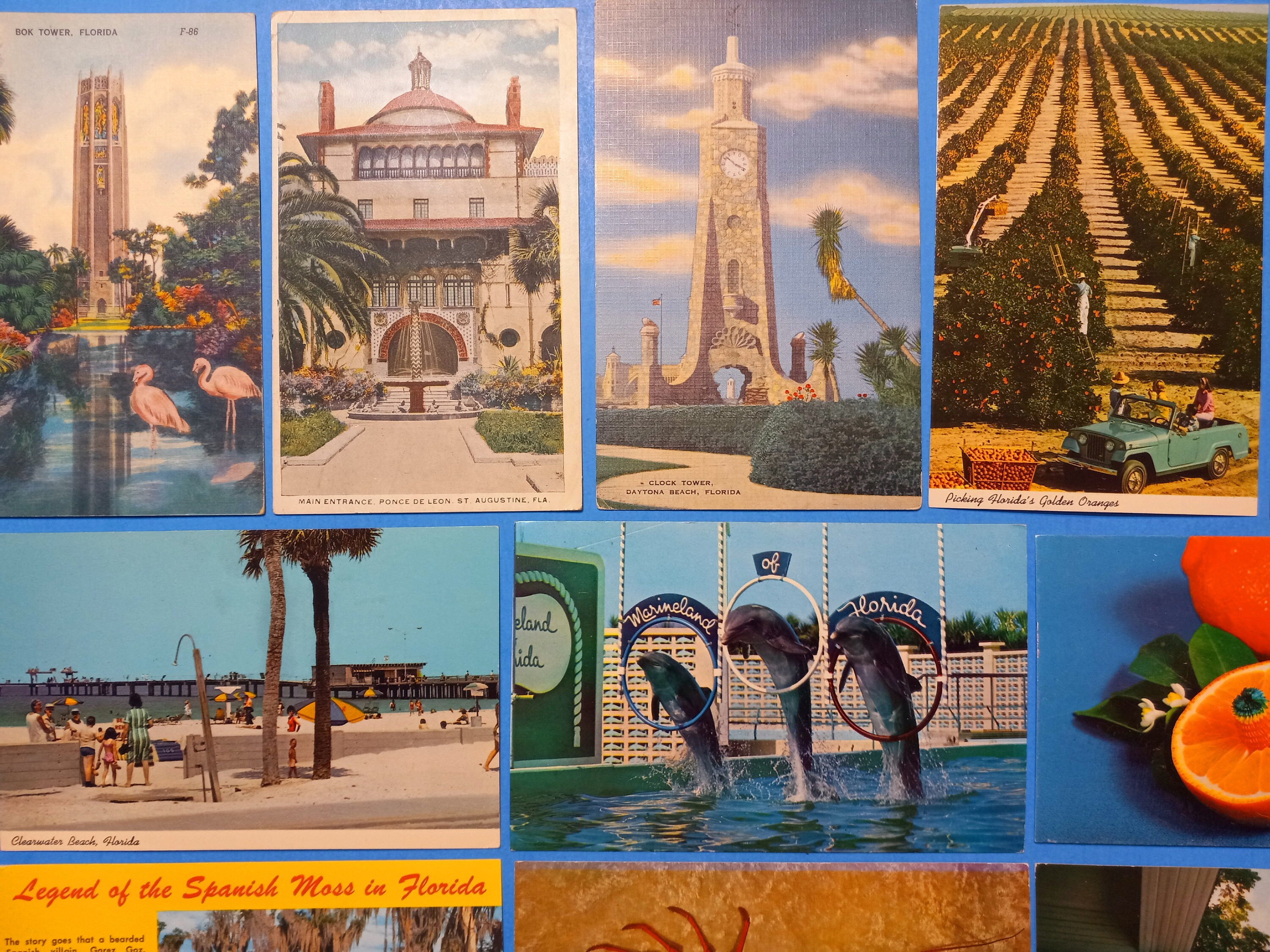 Lot of 17 RANDOM Vintage FLORIDA Postcards ~ UNUSED for Note Cards Etc ...