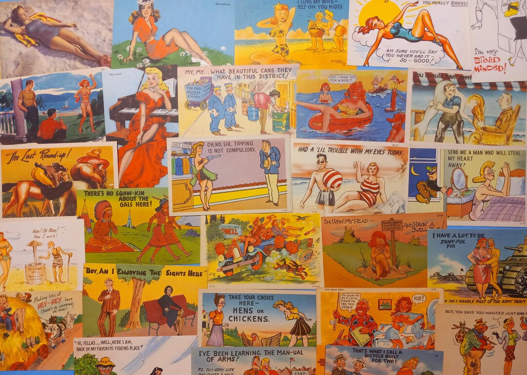 Lot of 11 Vintage 1940s UNUSED RANDOM Risque Comics With Girls for ...