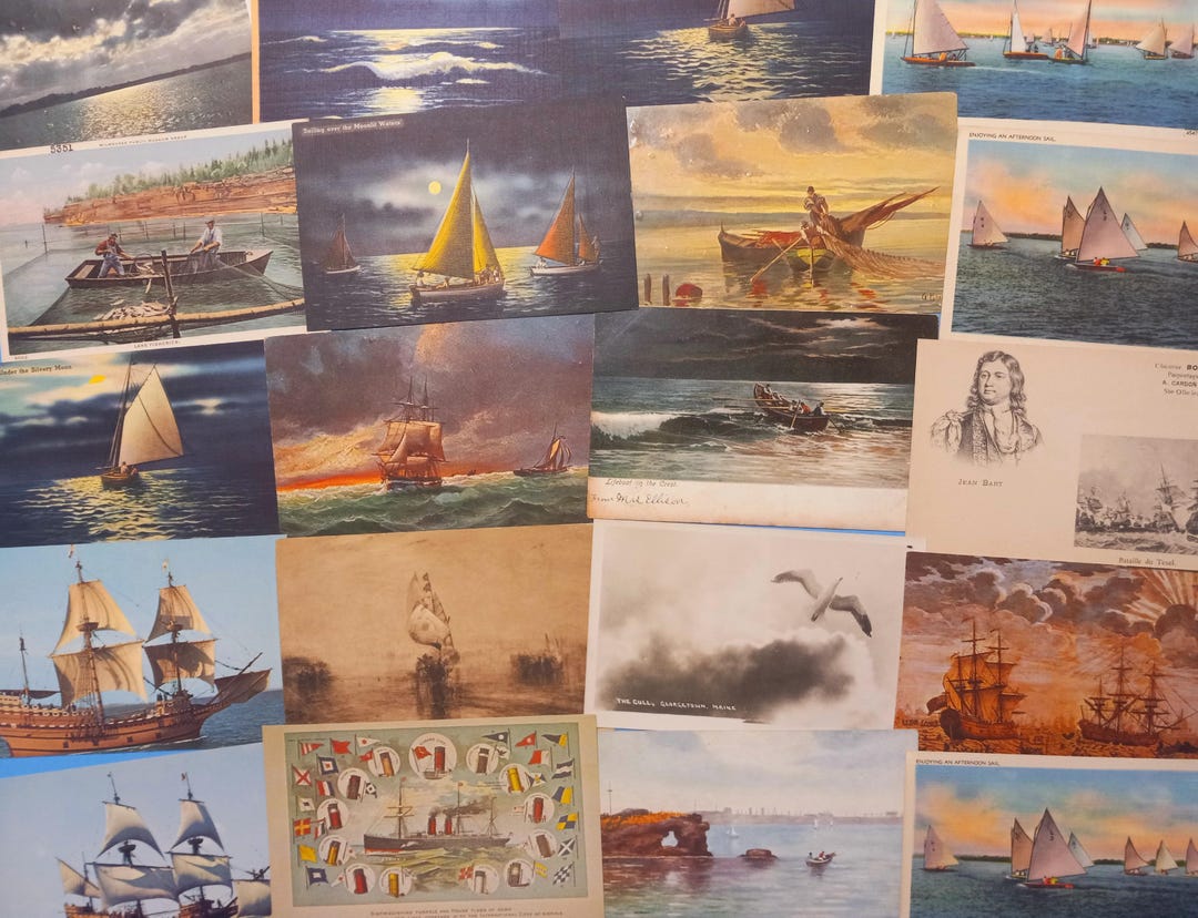 Lot of 13 UNUSED SHIPS & Fishing Boat Nautical Vintage Postcards for ...