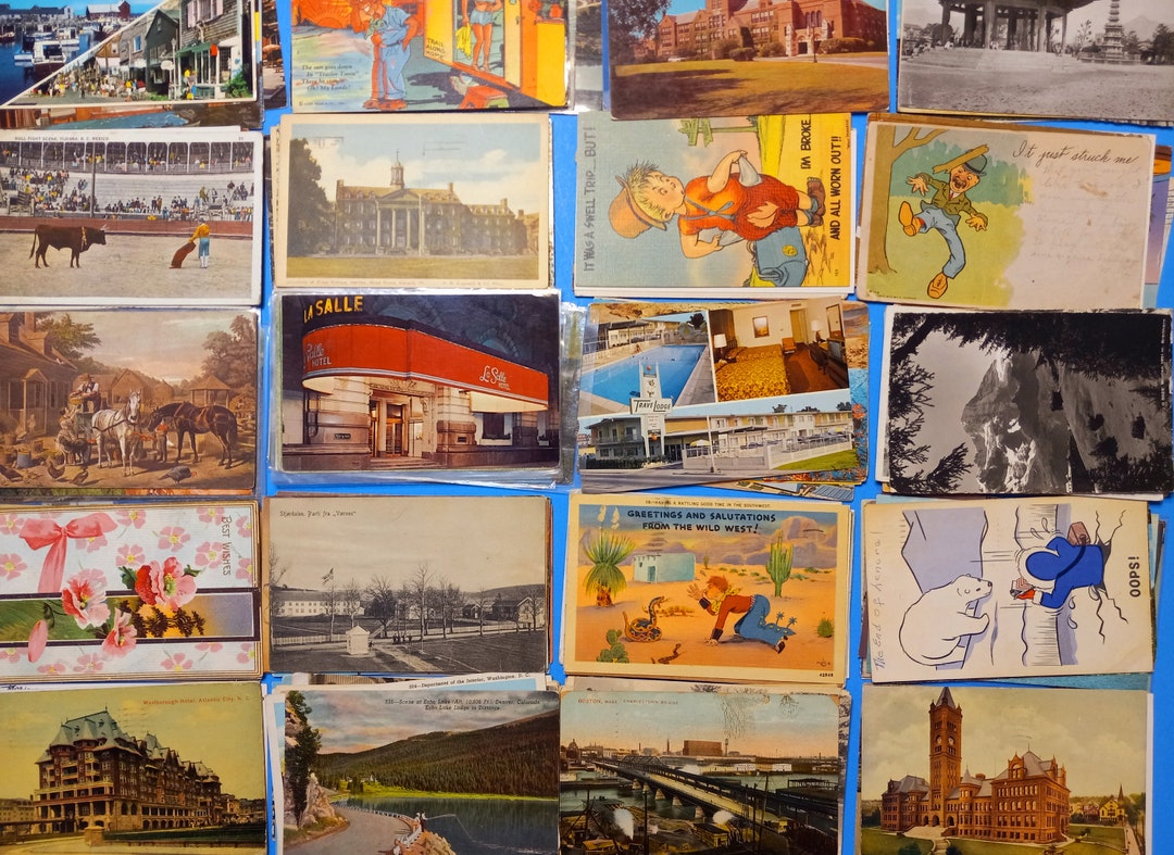 Lot of 40 RANDOMLY SELECTED Old Postcards ~ Antique to Chrome ~ 1905 to ...