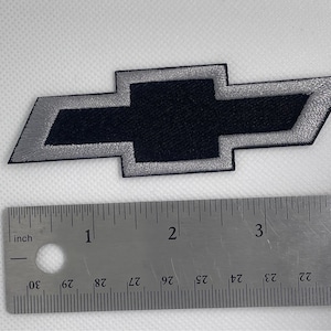 Chevrolet Patch: Black & Silver Iron-on Chevy Badge (4" Wide) - Etsy