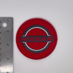 Nissan Logo Patch: Red & Black Iron-on Applique (3 Inch) - Etsy