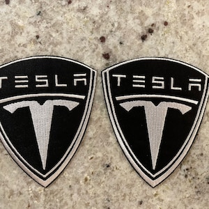Tesla Patches (2x Patches) Tesla Logo (3”inch) Iron or Sew on (free ...