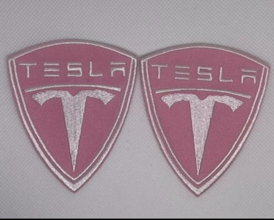 Tesla Patches PINK 2x Patches Tesla Logo 3inch Iron or Sew on free ...