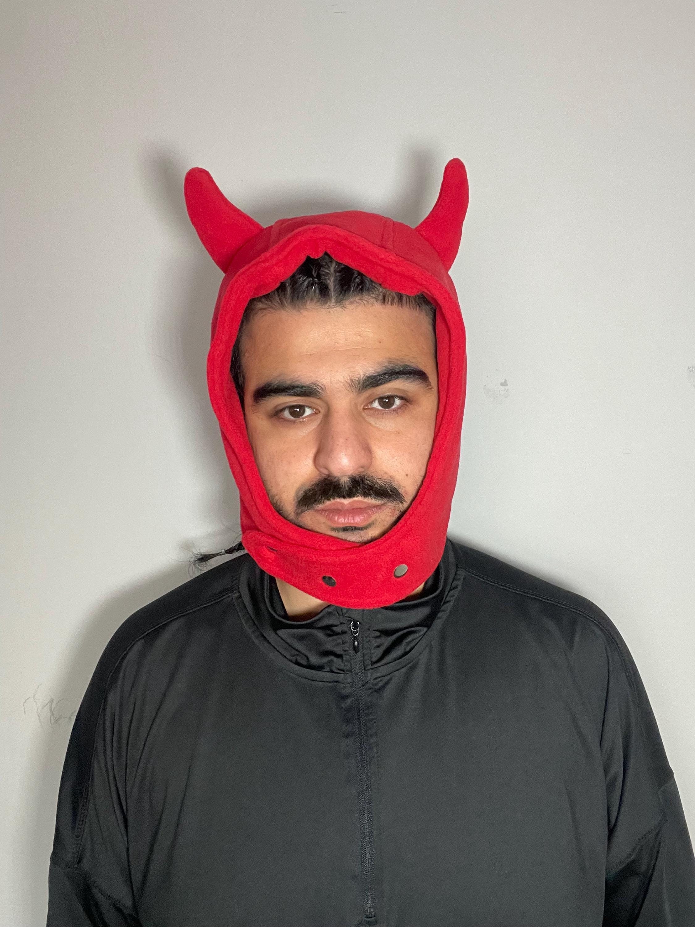 Red Devil Horn Hat With Snap Closure – Cozy Fleece Costume Hat, Unisex ...