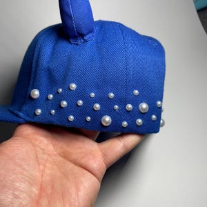 Bedazzled Pearls Hat With Horns Snapback Cap - Etsy