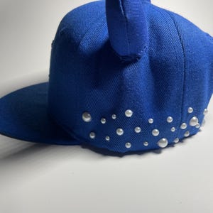 Bedazzled Pearls Hat With Horns Snapback Cap - Etsy