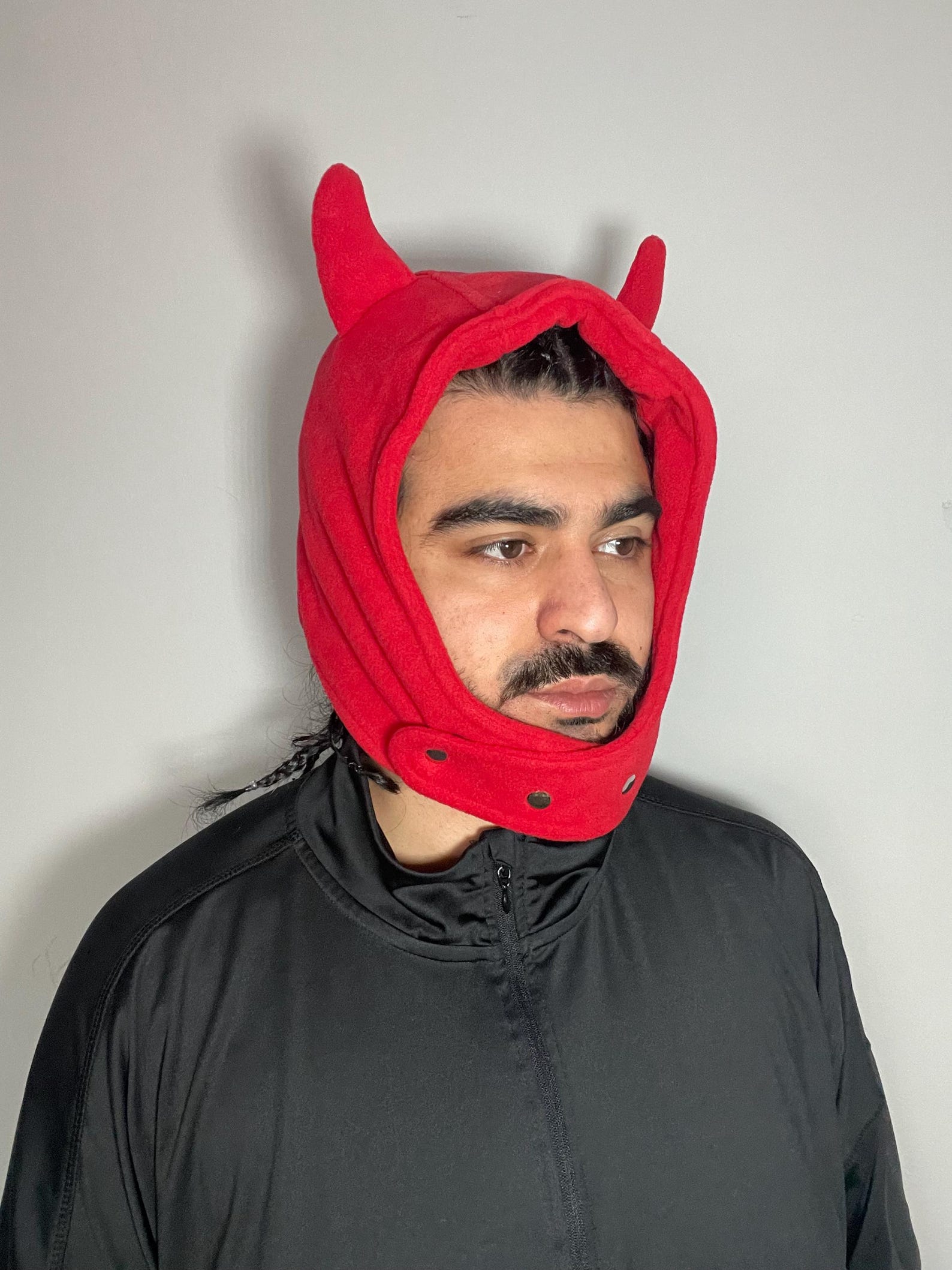 Red Devil Horn Hat With Snap Closure – Cozy Fleece Costume Hat, Unisex ...