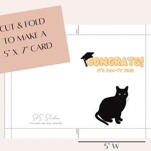 Cat Graduation Card | Funny Graduation Card | Printable Cat Card ...