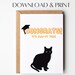 Cat Graduation Card | Funny Graduation Card | Printable Cat Card ...