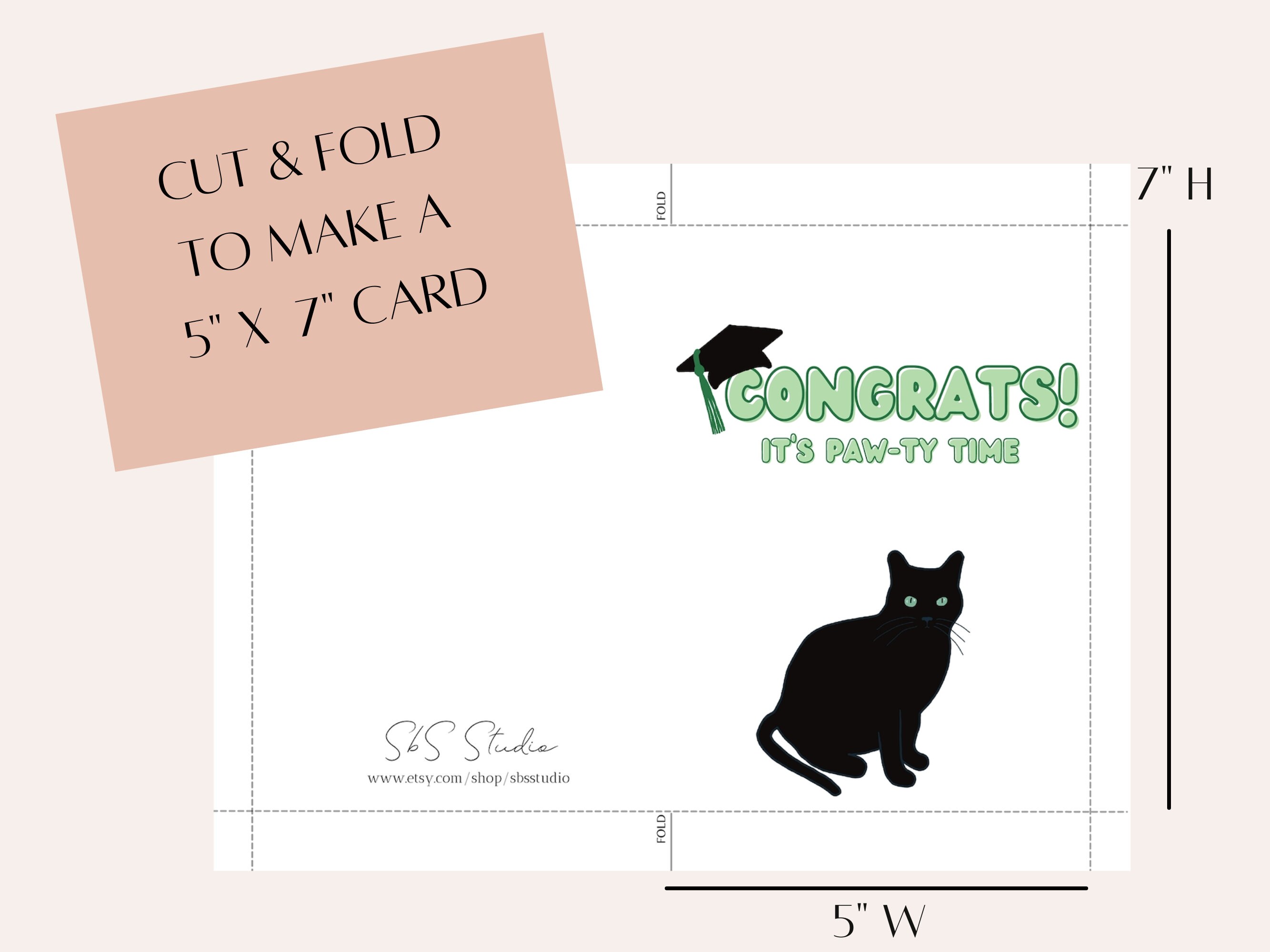 Cat Graduation Card | Funny Graduation Card | Printable Card | Instant ...
