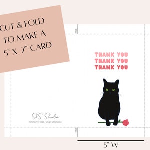 Cat Thank You Card | Funny Thank You Card | Printable Cat Card ...