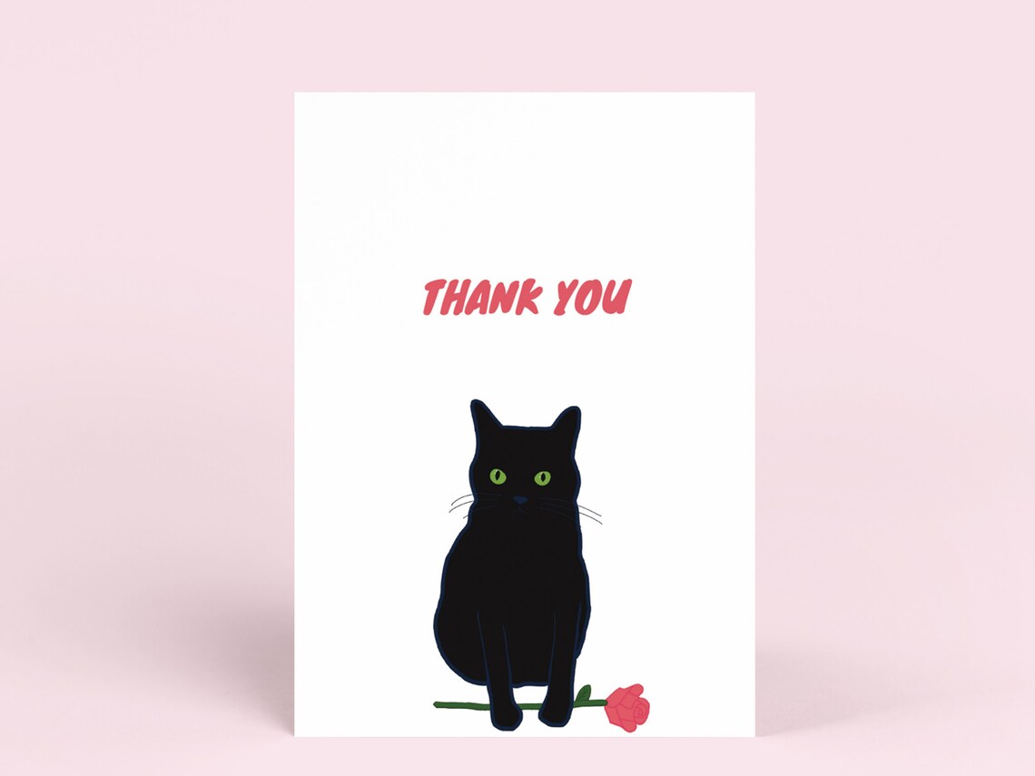 Cat Thank You Card | Funny Thank You Card | Printable Cat Card ...