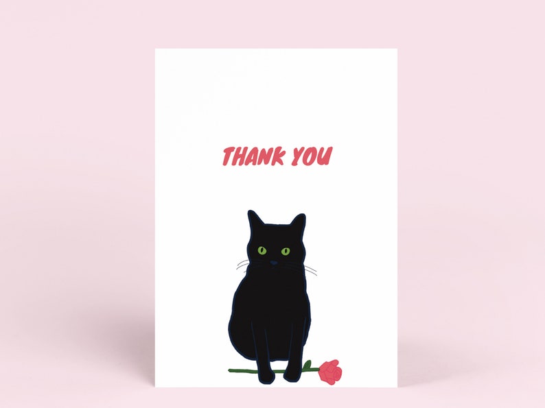 Cat Thank You Card Funny Thank You Card Printable Cat Card Instant ...