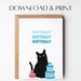 Cat Birthday Card | Printable Birthday Card | Funny Birthday Card ...
