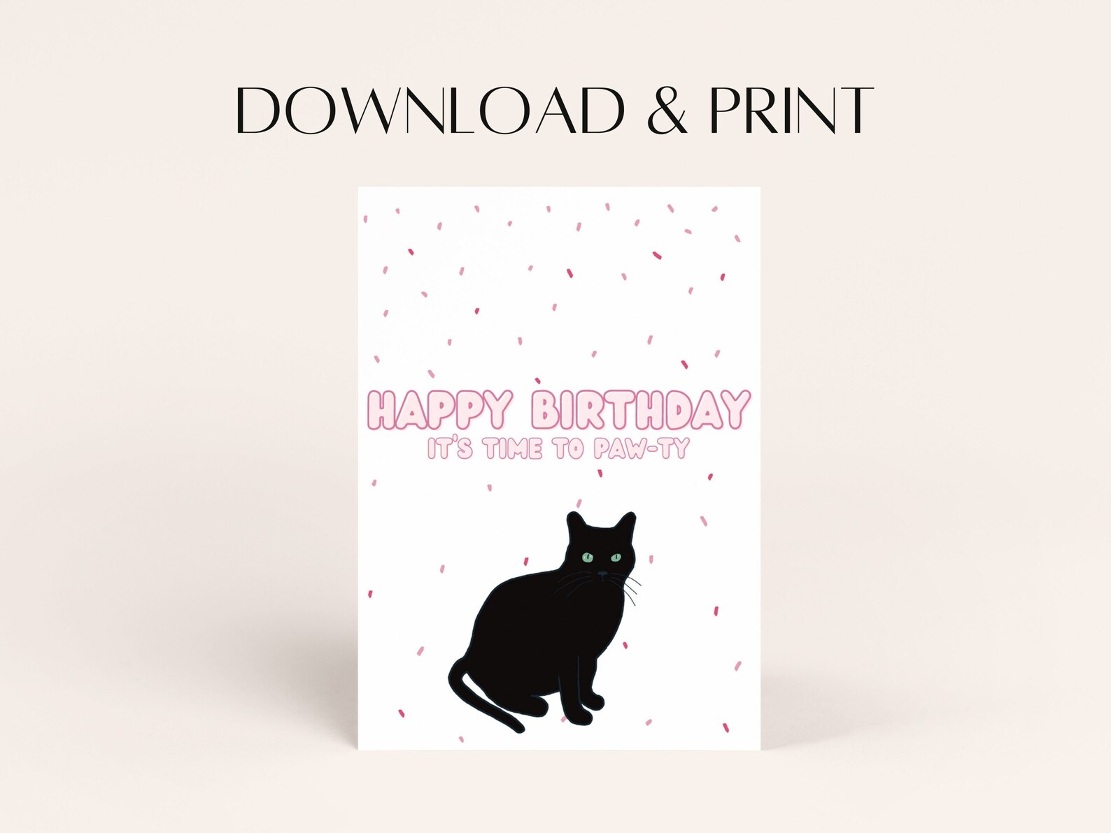 Cat Birthday Card | Printable Birthday Card | Funny Birthday Card ...