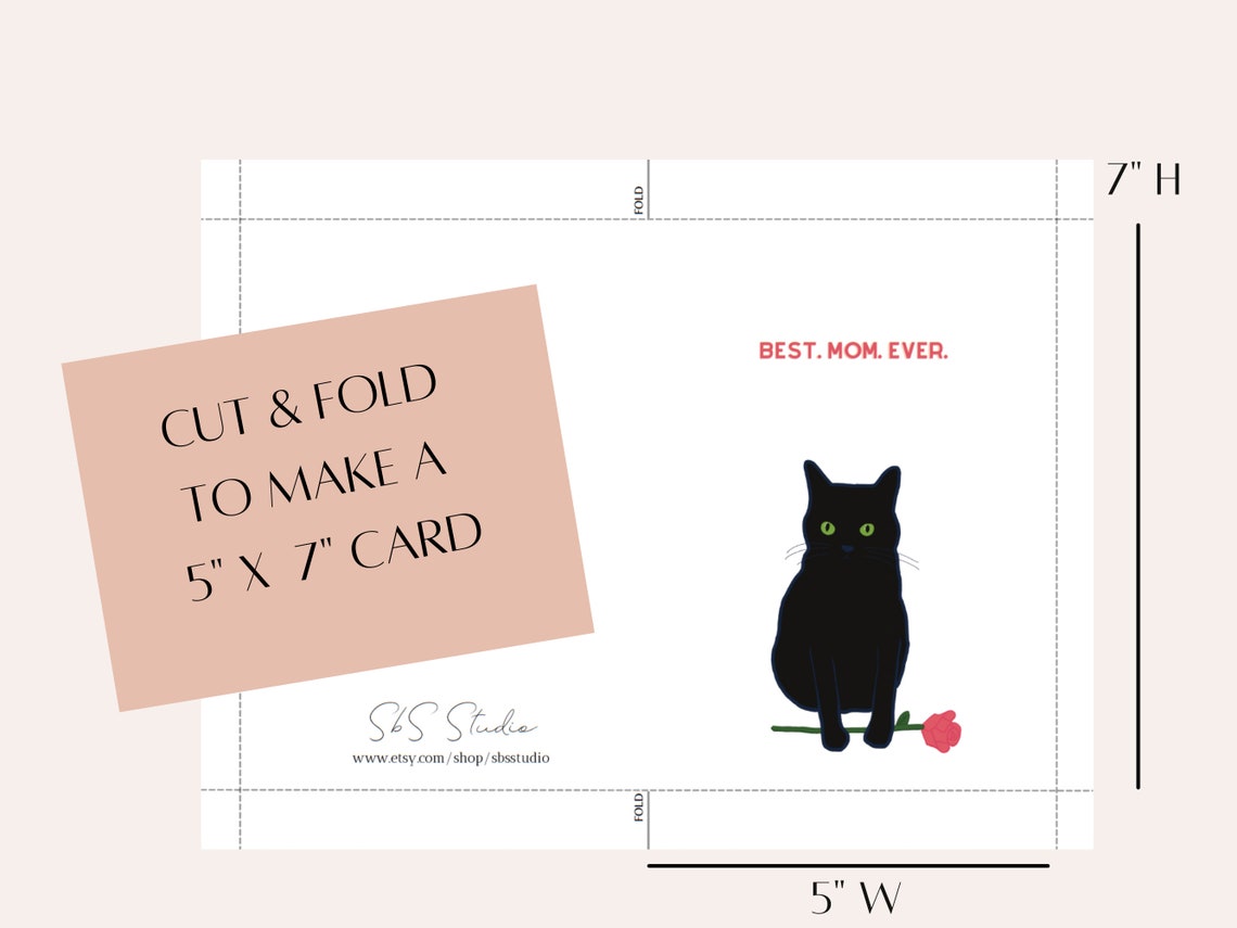 Cat Mother's Day Card | Funny Mother's Day Card | Printable Mother's ...