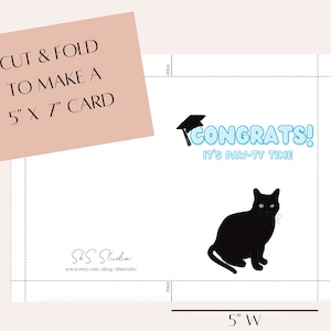 Cat Graduation Card | Funny Graduation Card | Printable Cat Card ...