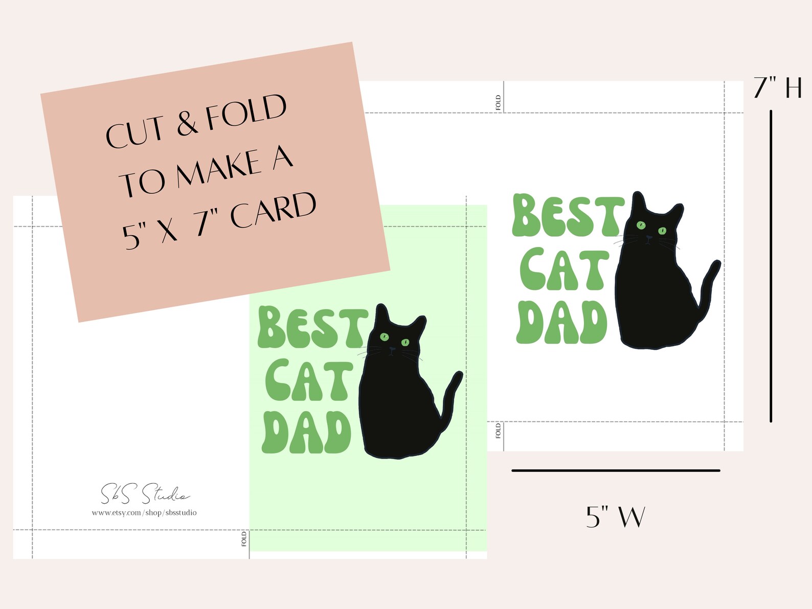 Best Cat Dad | Printable Father's Day Card | Funny Father's Day Card ...