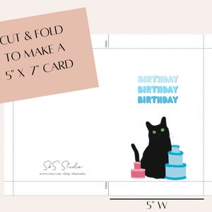 Cat Birthday Card | Printable Birthday Card | Funny Birthday Card ...