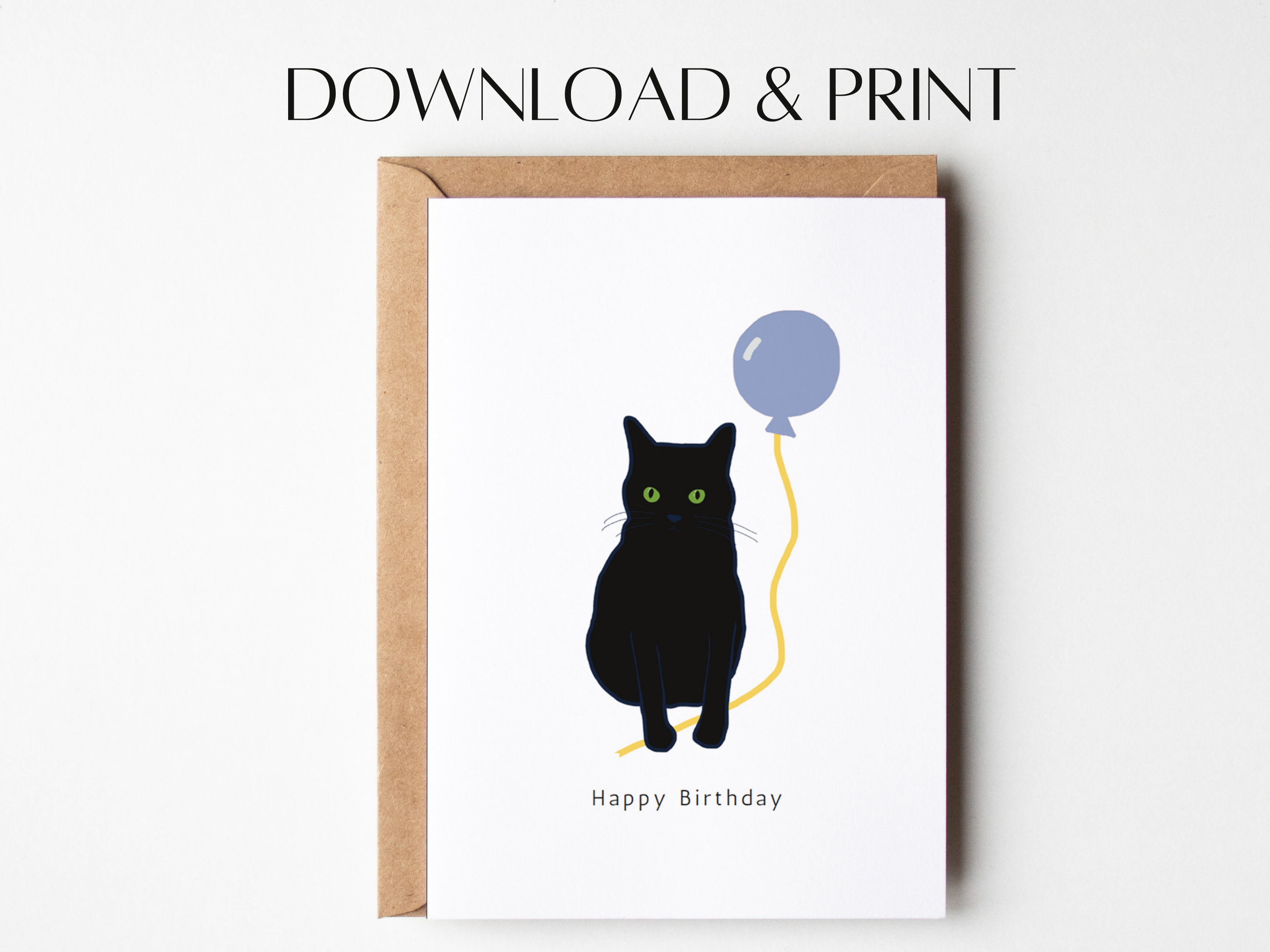 Cat Birthday Card | Printable Birthday Card | Funny Birthday Card ...