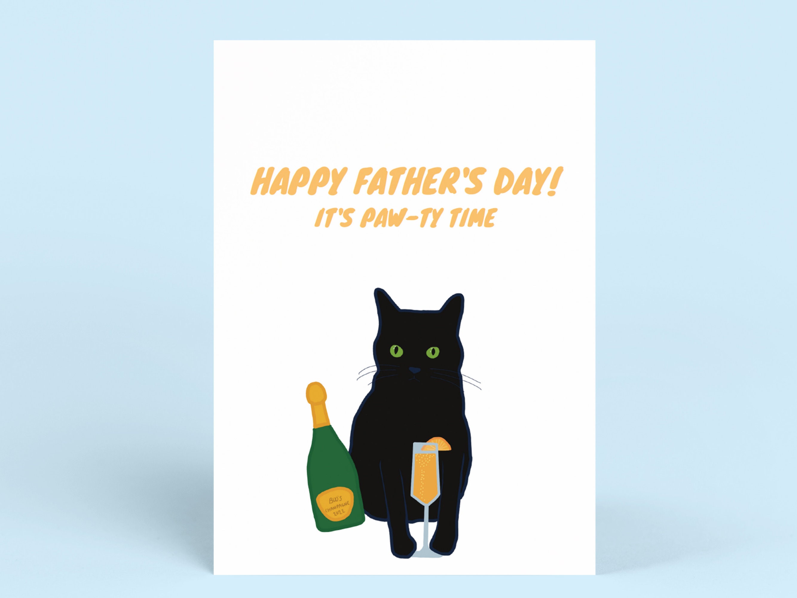 Funny Cat Father's Day Card: Printable Greeting Card (digital Download ...