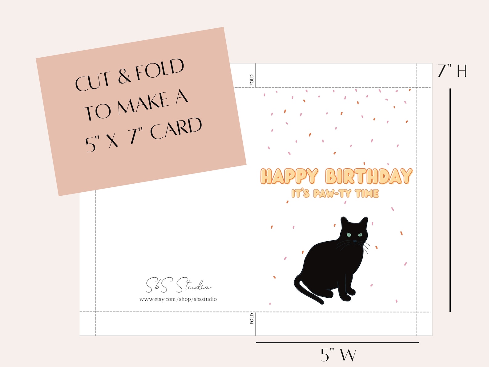 Cat Birthday Card | Printable Birthday Card | Funny Birthday Card ...