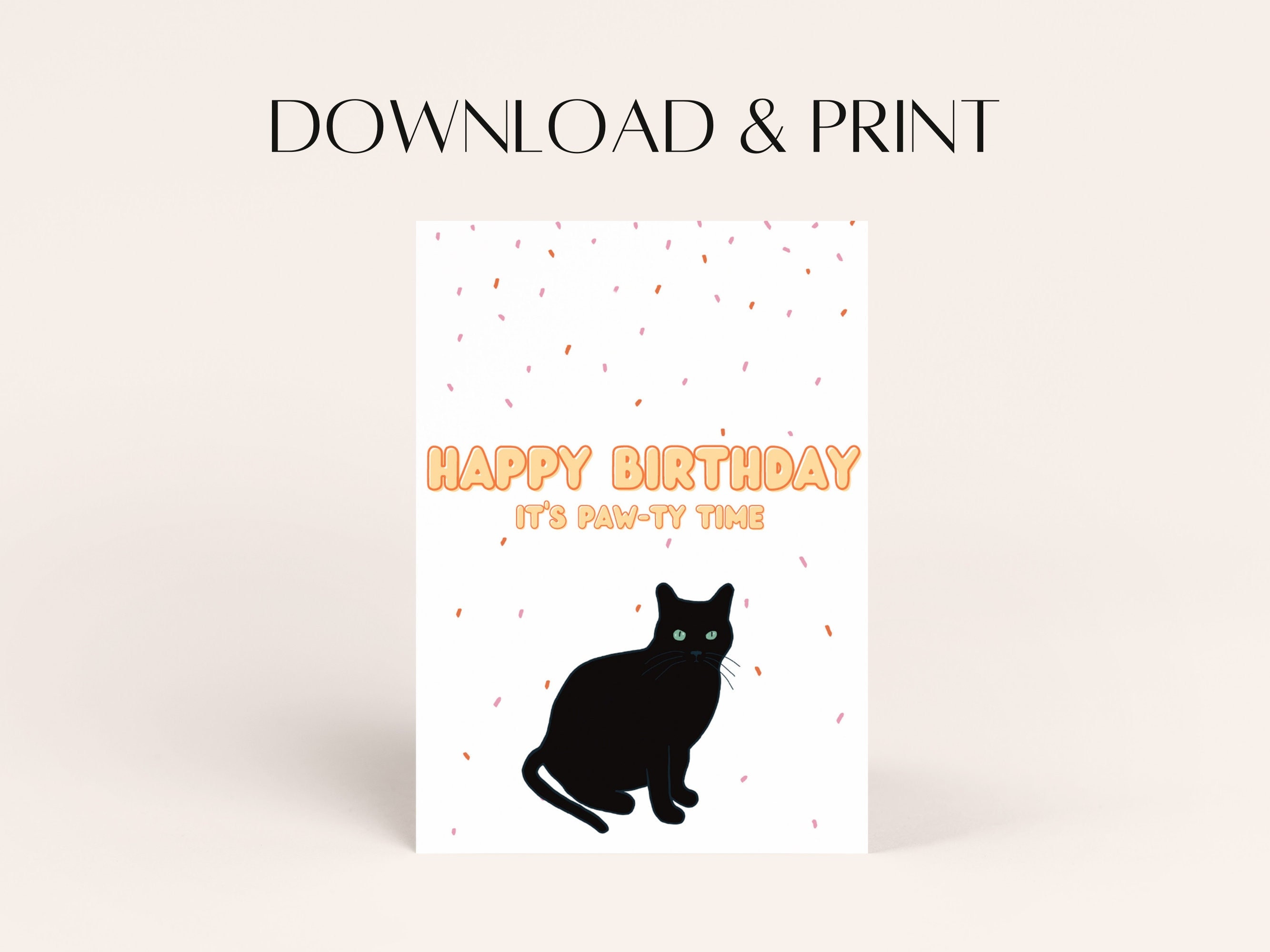 Cat Birthday Card | Printable Birthday Card | Funny Birthday Card ...