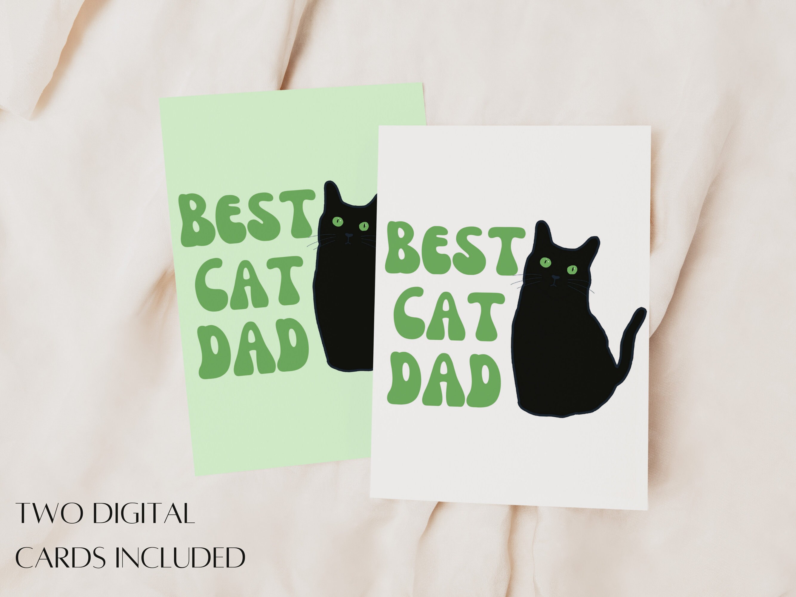 Best Cat Dad | Printable Father's Day Card | Funny Father's Day Card ...