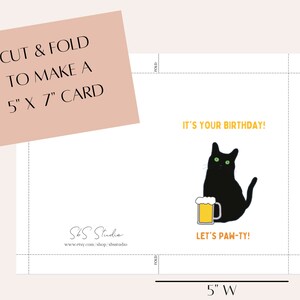 Cat Birthday Card | Printable Birthday Card | Funny Birthday Card ...