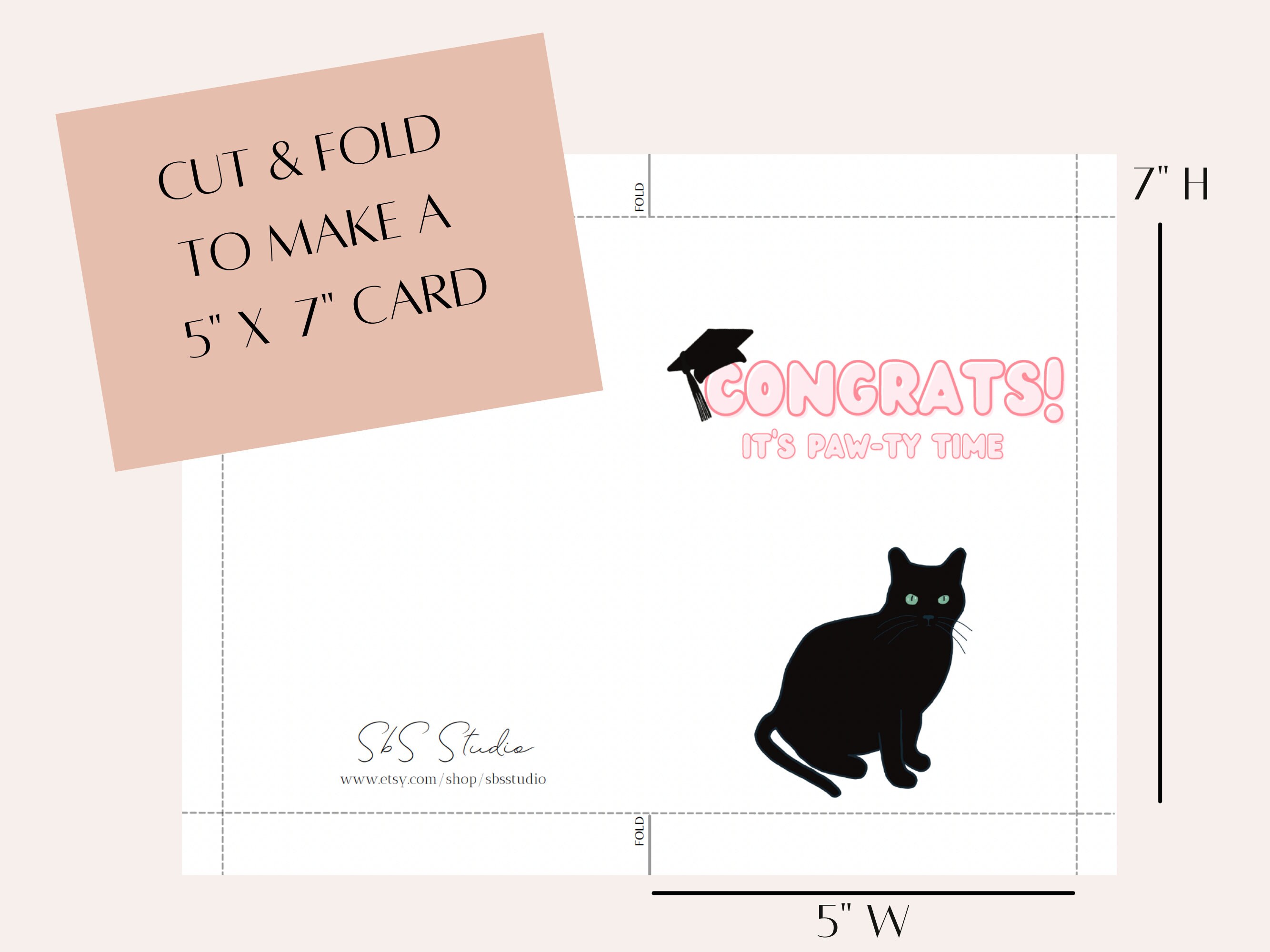 Cat Graduation Card | Funny Graduation Card | Printable Cat Card ...