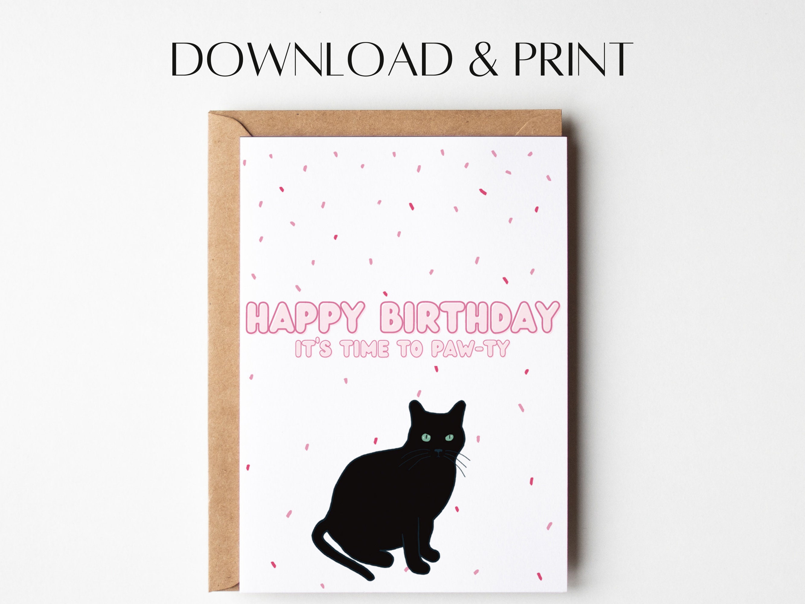 Cat Birthday Card | Printable Birthday Card | Funny Birthday Card ...