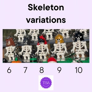 Skeleton Minifigure Keychain, Standard and Hat Options - Etsy